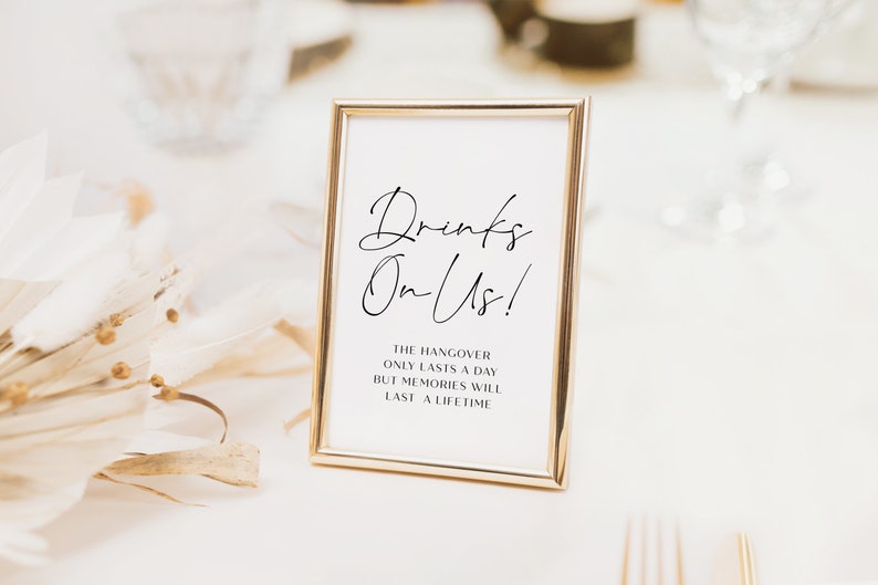 Drinks on Us Template Open Bar Sign Drinks Sign Wedding - Etsy