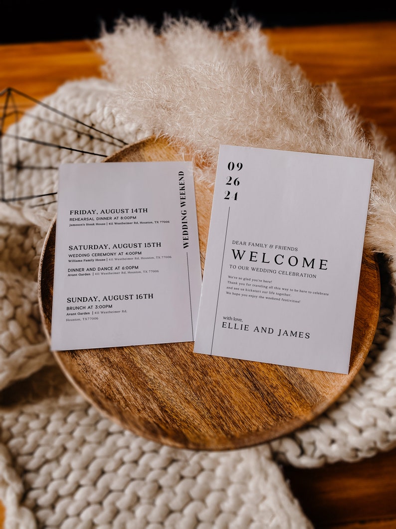 Wedding Itinerary Template Wedding Itinerary Cards Wedding - Etsy