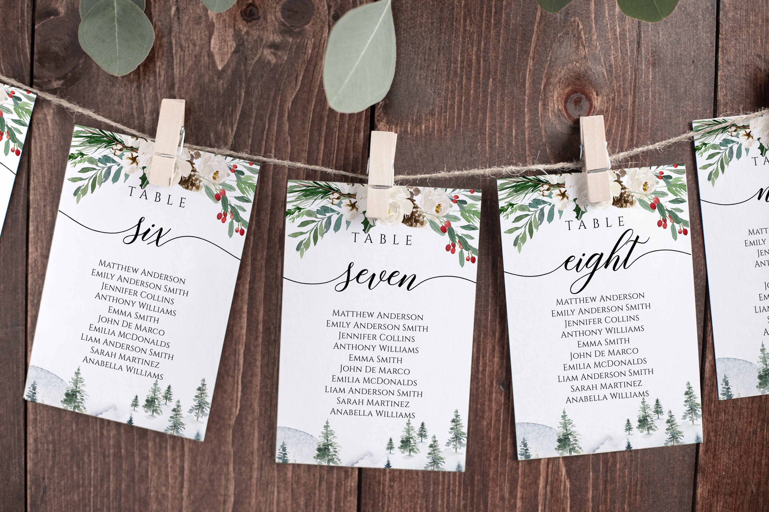 Wedding Seating Cards Christmas Seating Chart Seating Chart - Etsy