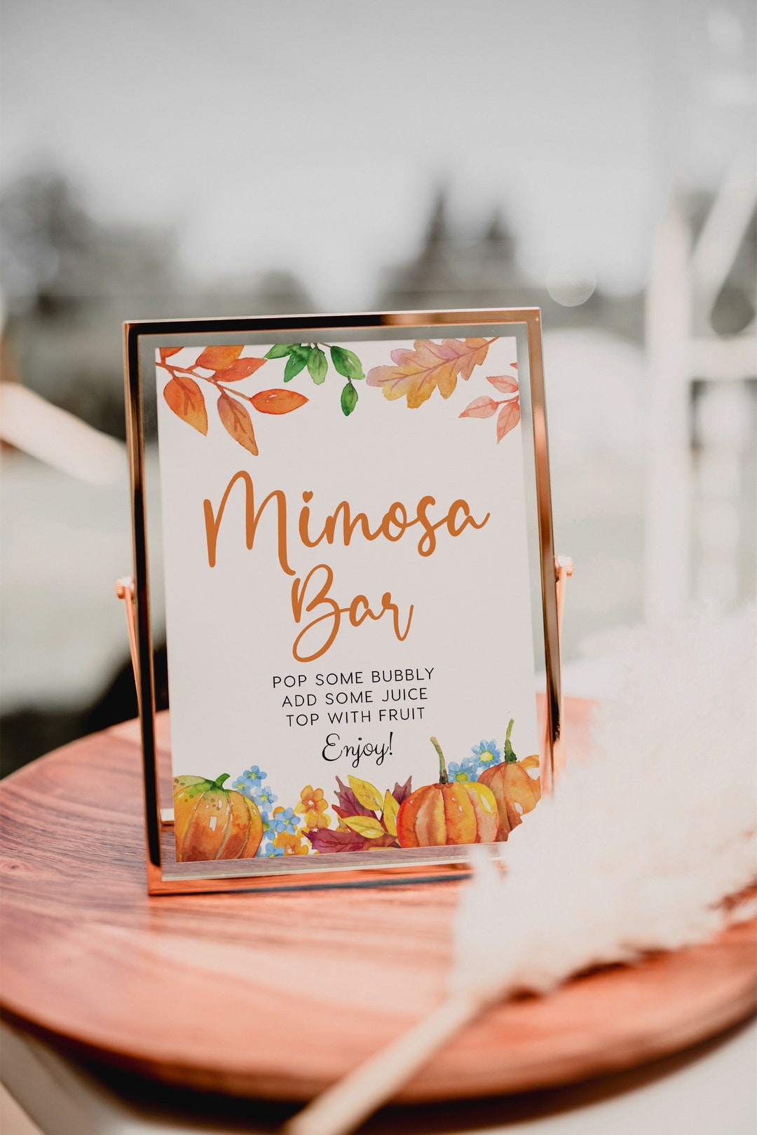 Mimosa Bar Sign Fall Mimosa Bar Sign Template Fall Pumpkin - Etsy