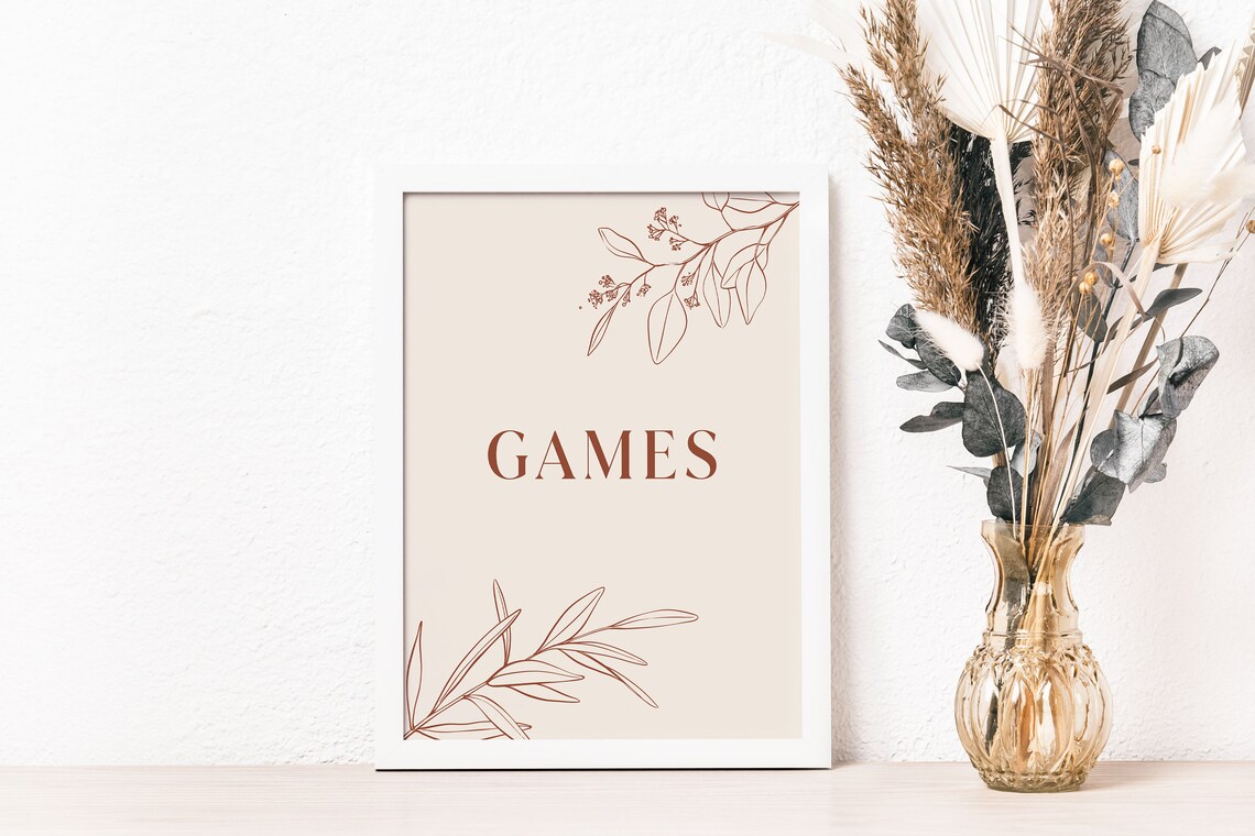 Games Table Sign Bridal Shower Games Sign Baby Shower Games - Etsy
