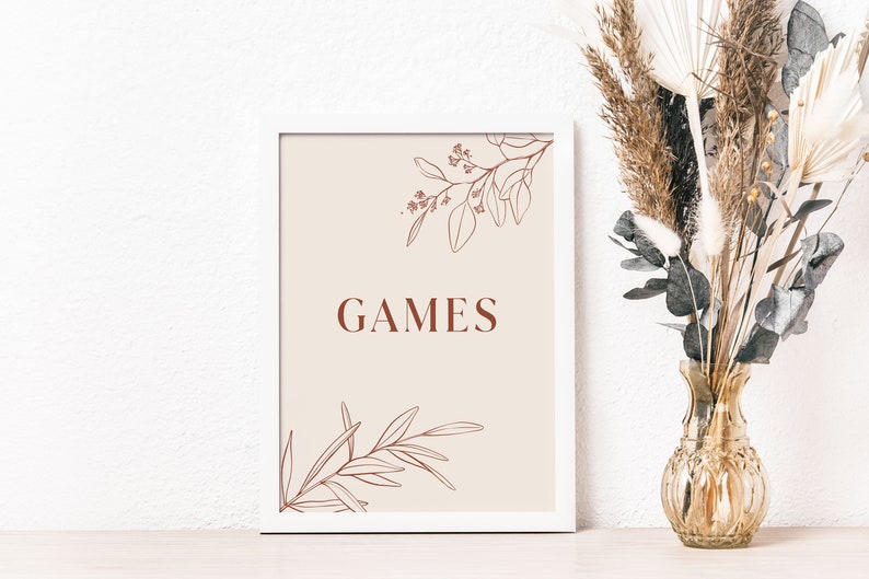 Games Table Sign Bridal Shower Games Sign Baby Shower Games - Etsy