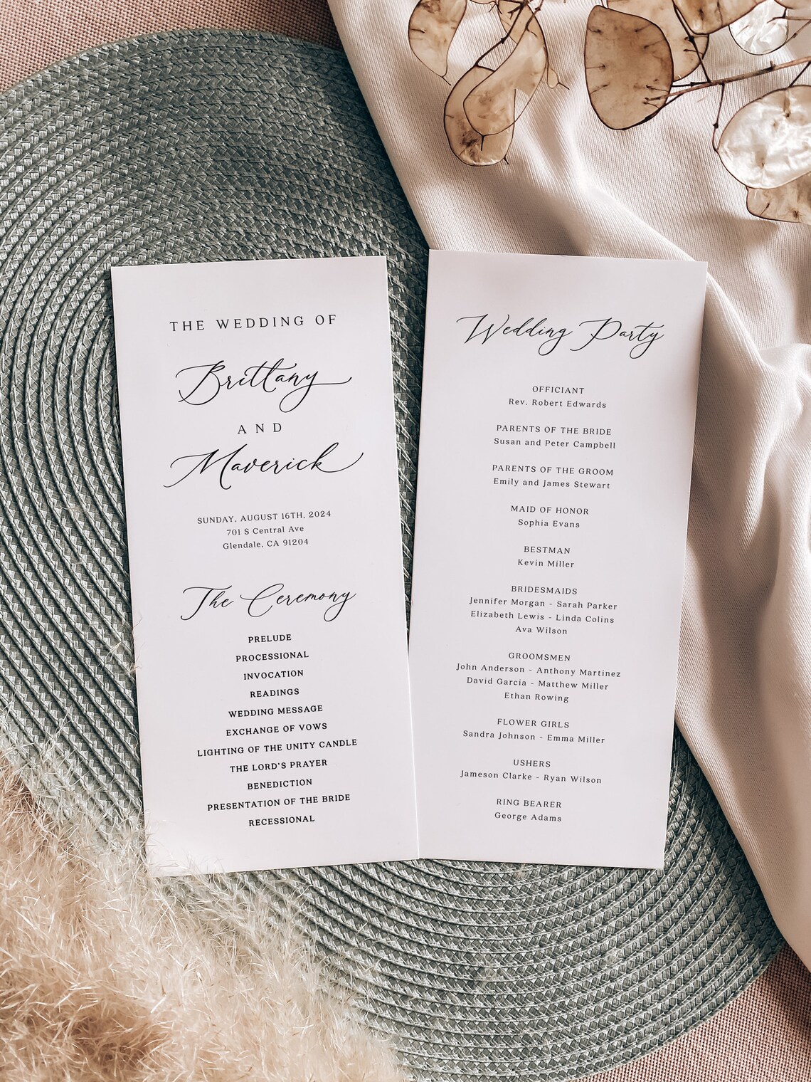 Wedding Program Template Aesthetic Wedding Program - Etsy
