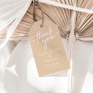 Beige Tag Template, Thank You Tag Template, Gift Tag Template, Baby ...