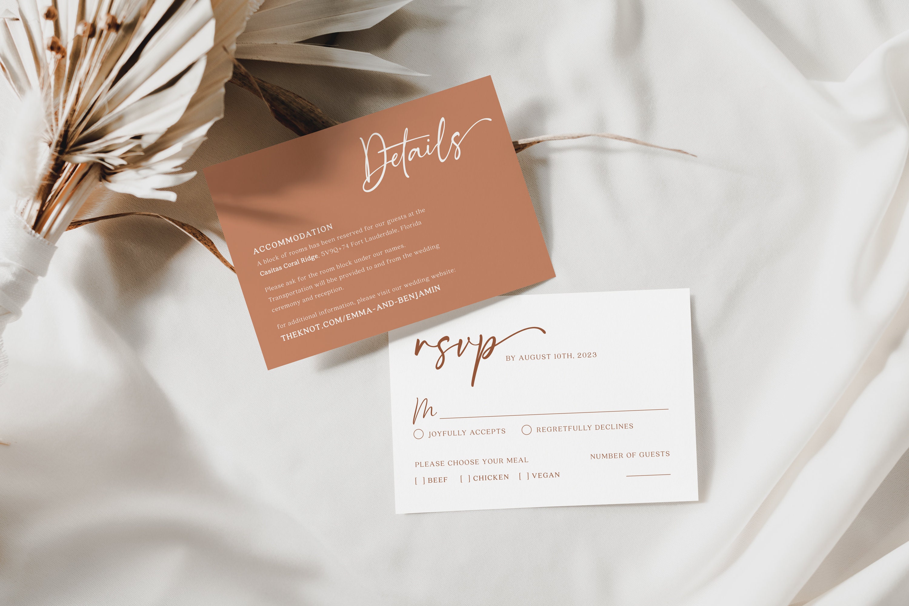 Terracotta Invitation Template Modern Wedding Invitation - Etsy