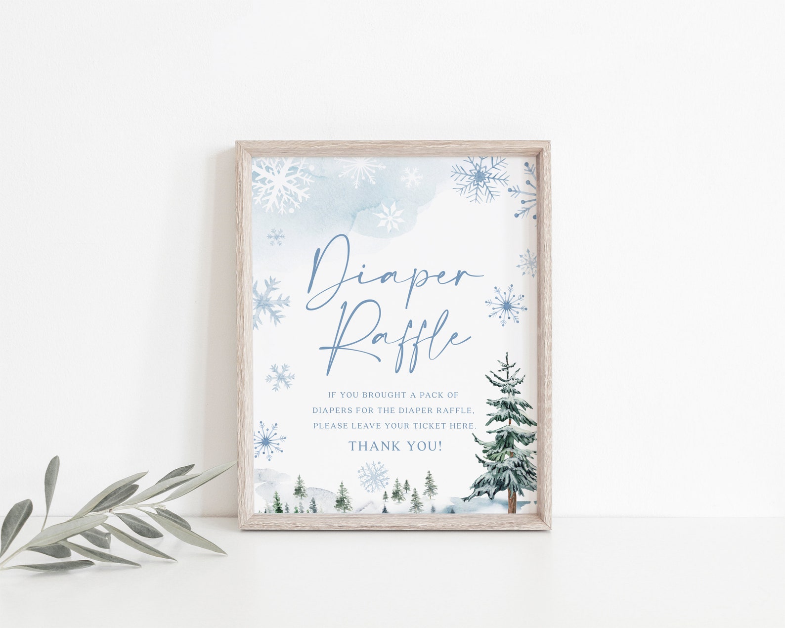 Diaper Raffle Sign Baby Shower Diaper Raffle Sign Winter - Etsy