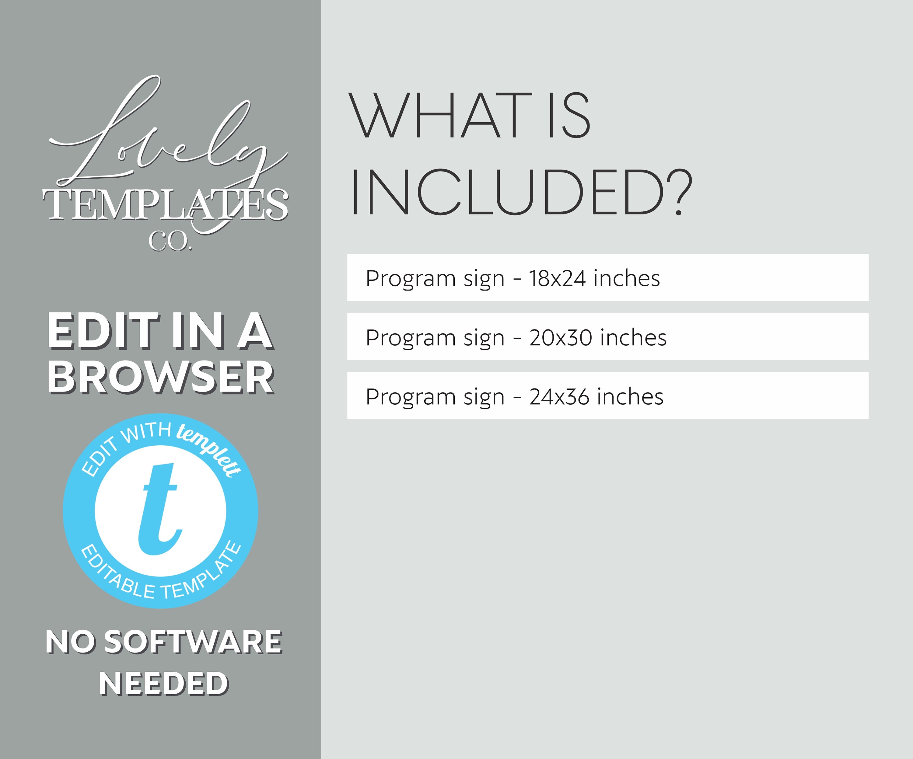 Wedding Ceremony Program Sign Wedding Program Template - Etsy