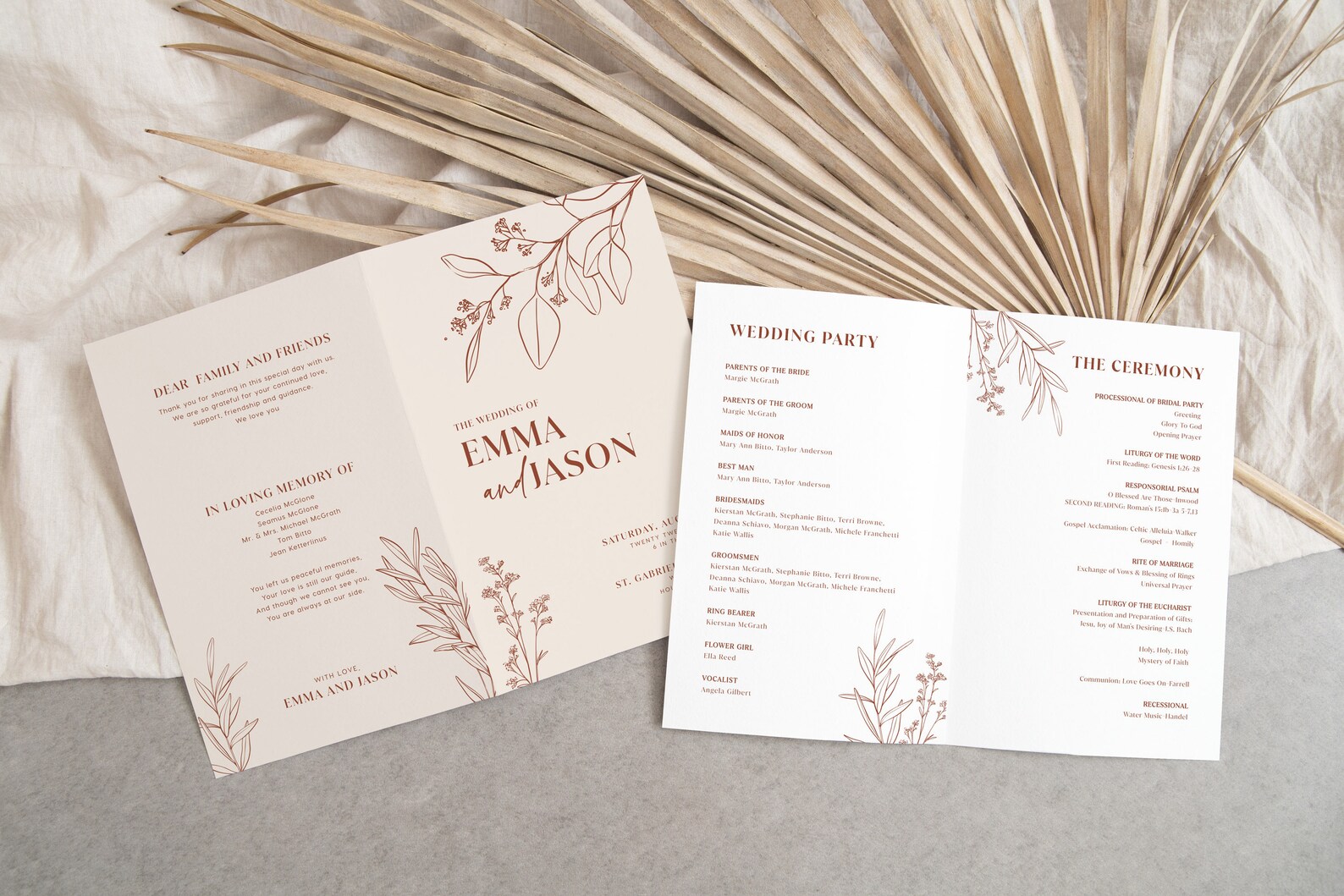 Wedding Program Template Booklet Wedding Program Floral - Etsy