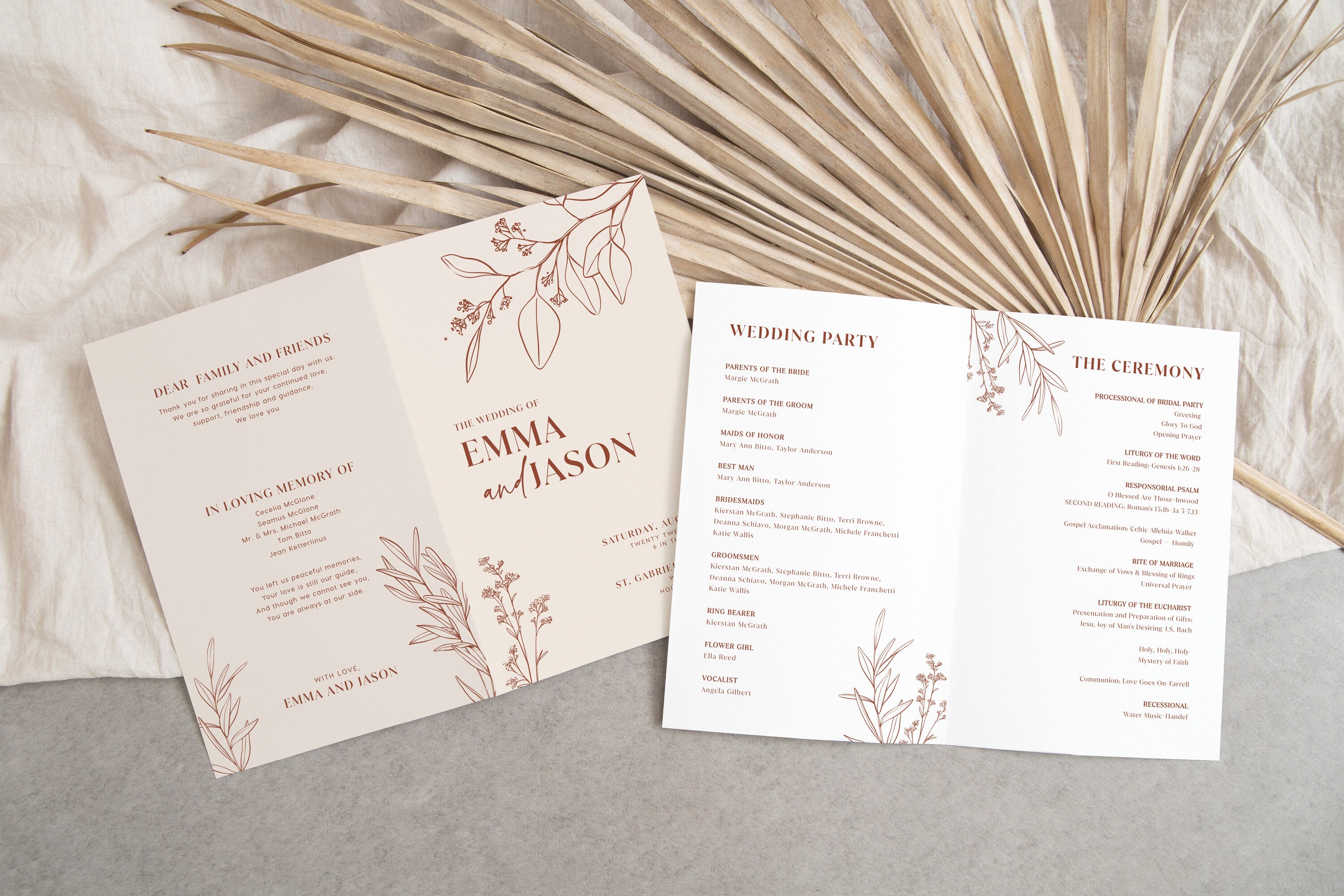 Wedding Program Template Booklet Wedding Program Floral - Etsy Canada