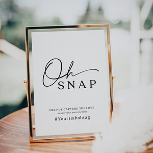 Oh Snap Wedding Sign Template, Share the Love Sign, Social Network ...