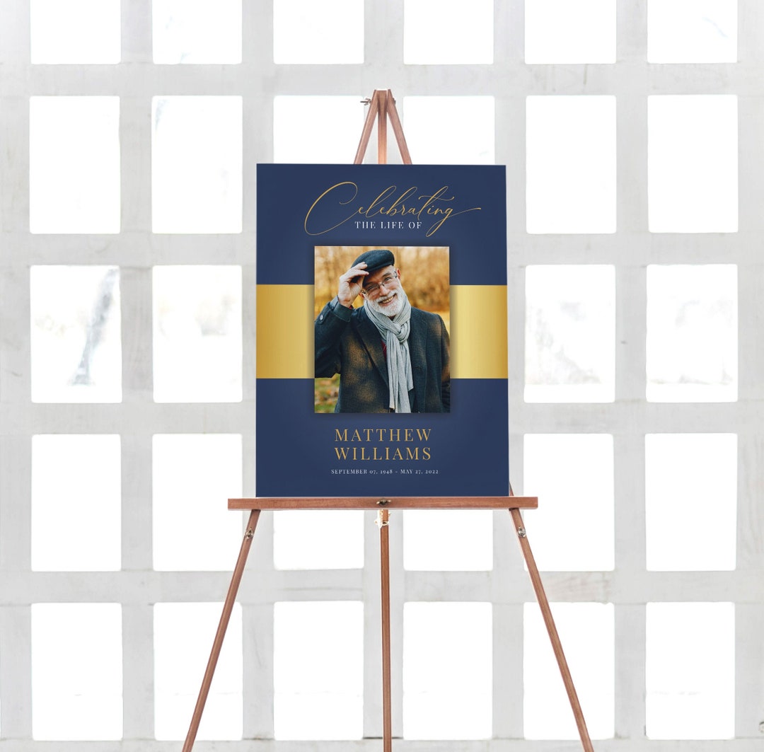 Funeral Welcome Sign for Men, Welcome Sign Template Instant Download ...
