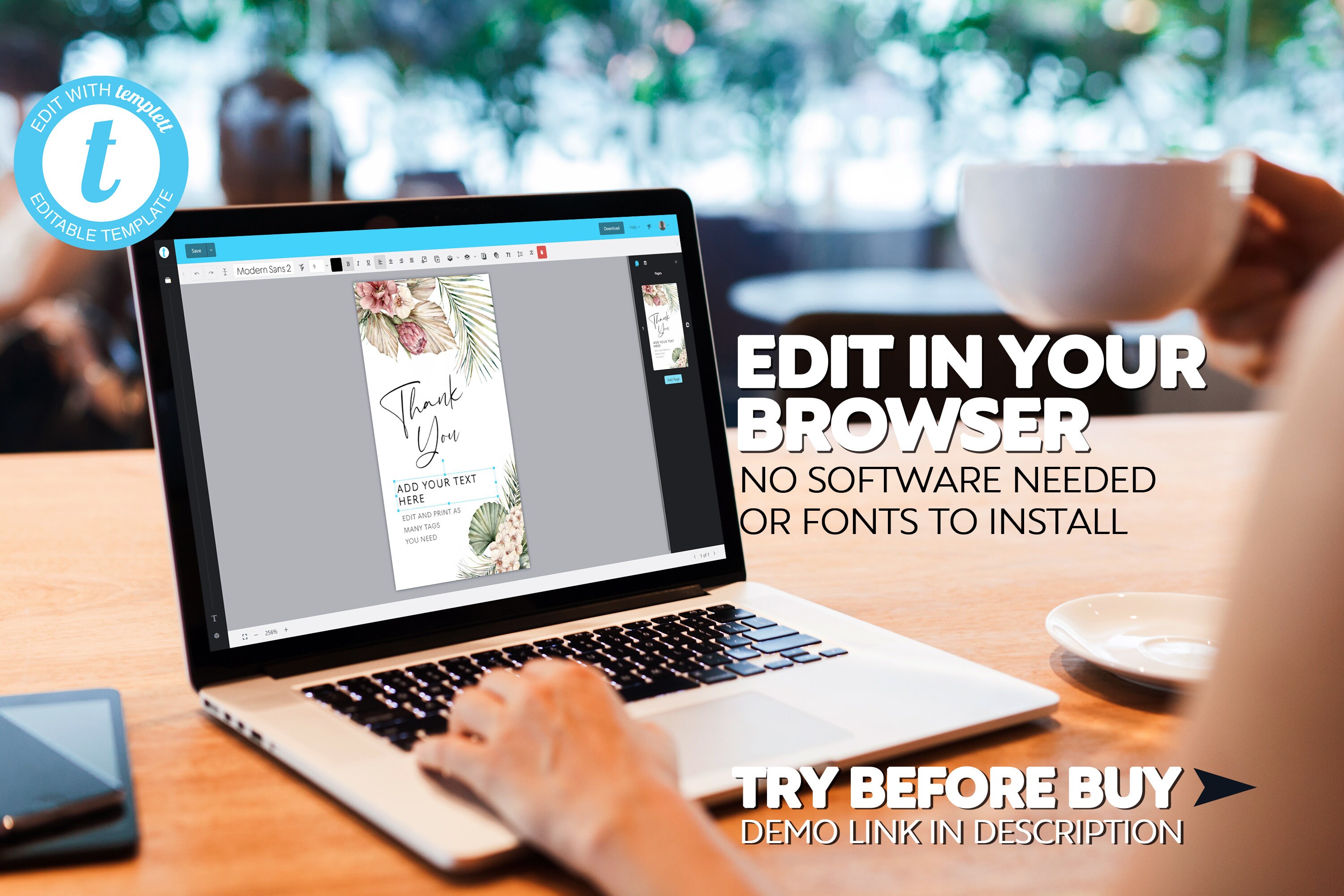 Tropical Tags Gifts Tag Template Wedding Tags Thank You - Etsy