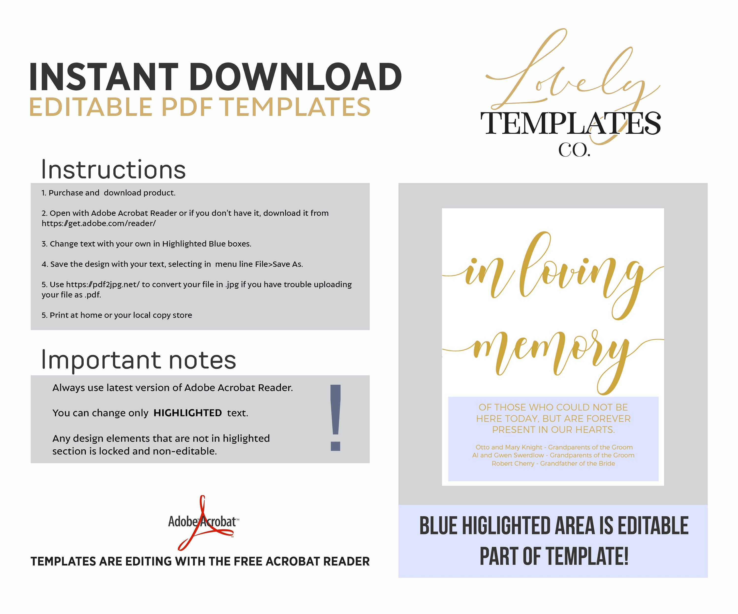 Wedding Memorial Sign Wedding in Memory Sign in Loving | Etsy