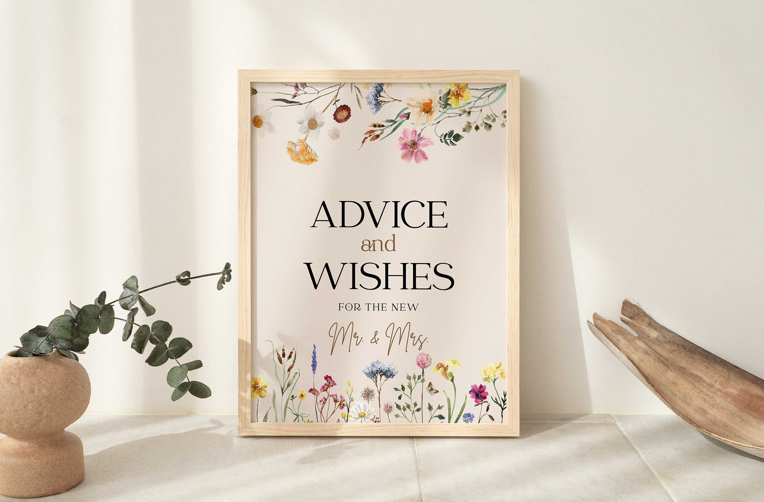 Advice and Wishes Sign Boho Advice and Wishes Sign Template - Etsy
