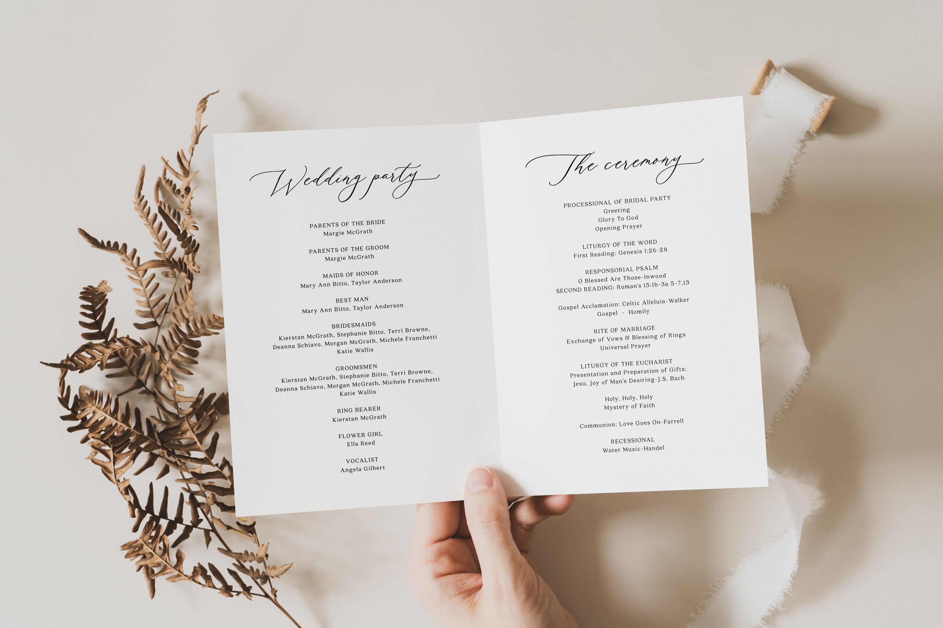 Booklet Wedding Program Wedding Booklet Template Aesthetic - Etsy