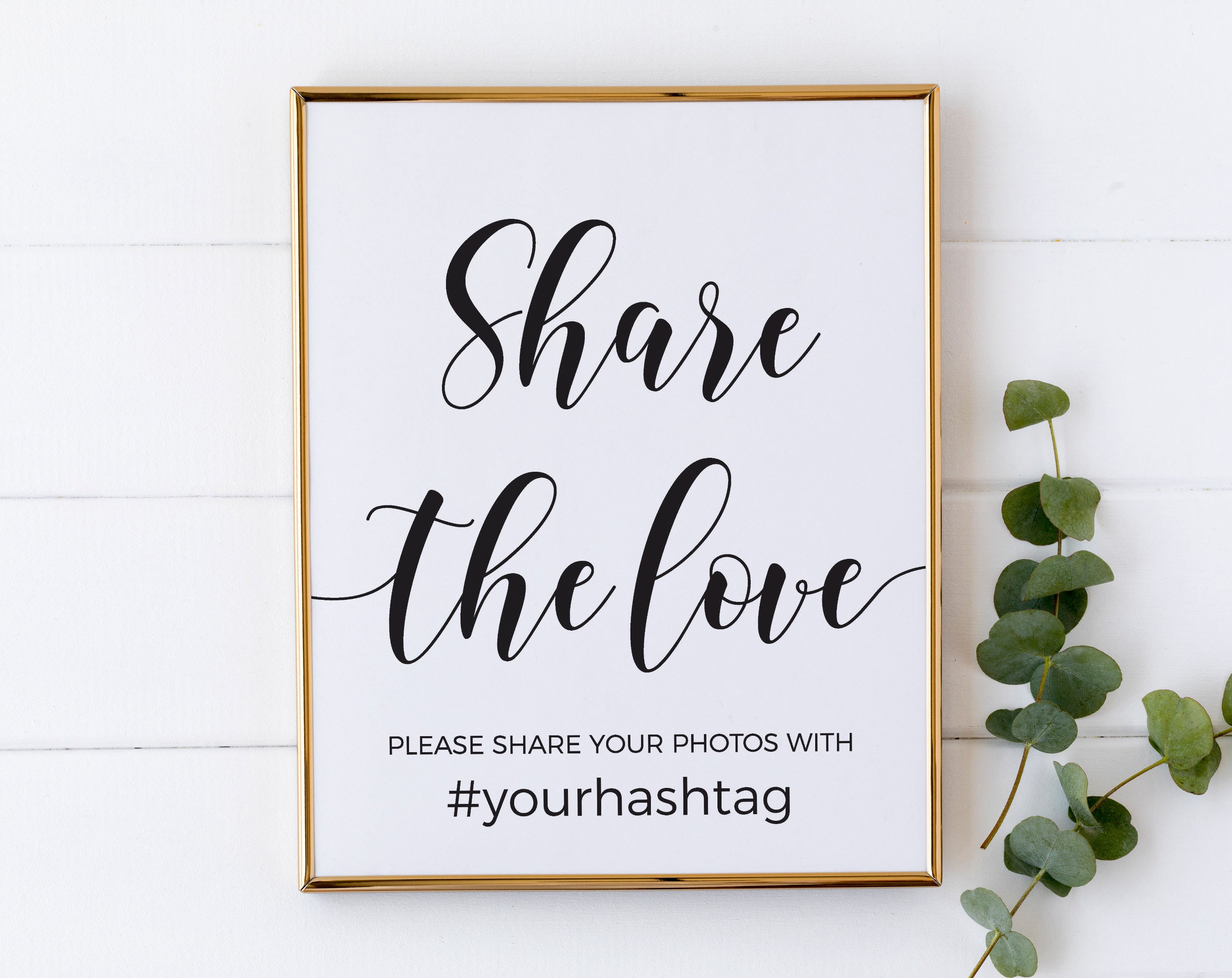 Share the love sign template Hashtag sign template Wedding | Etsy