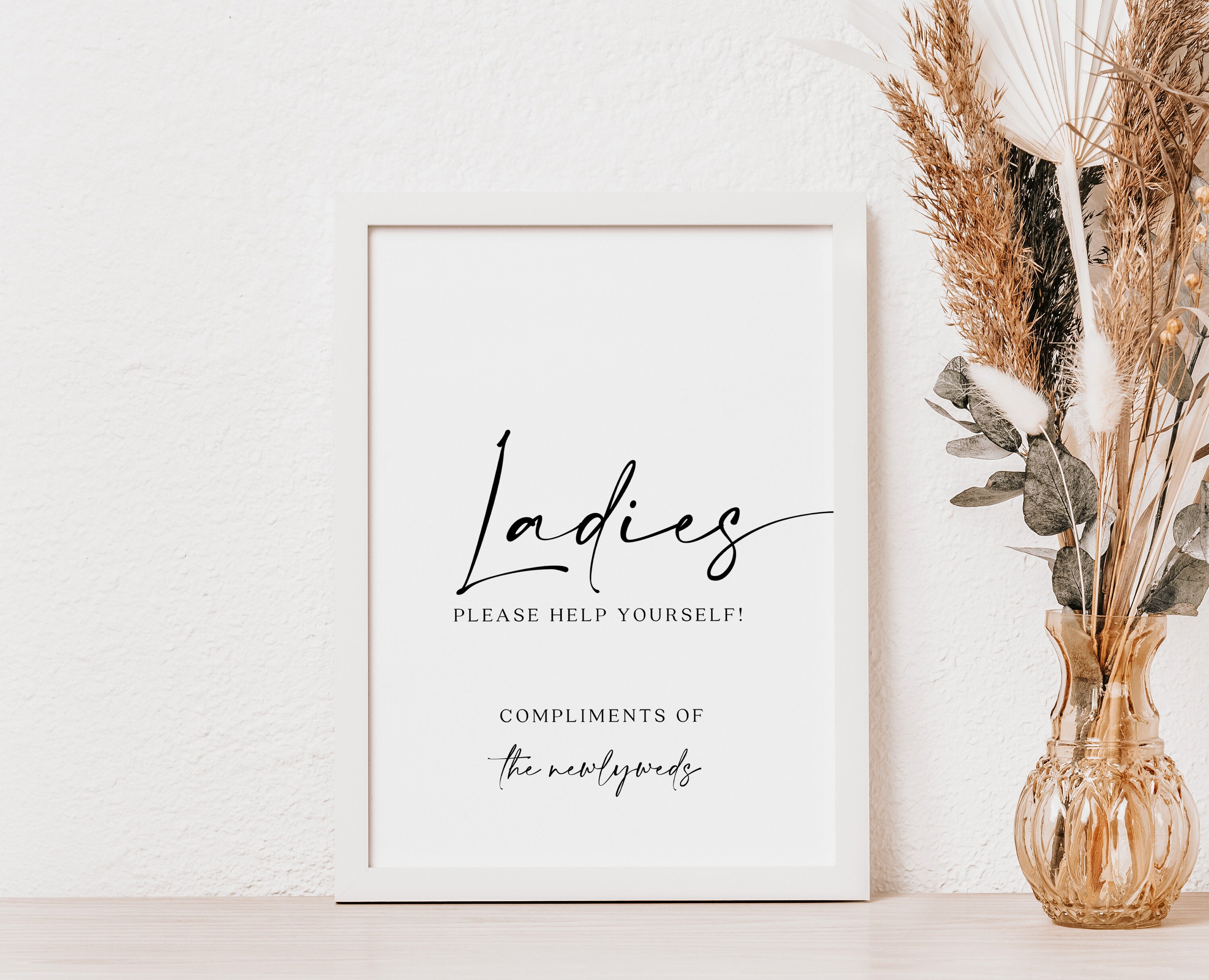 Ladies Wedding Sign Bathroom Basket Sign for Ladies Modern - Etsy