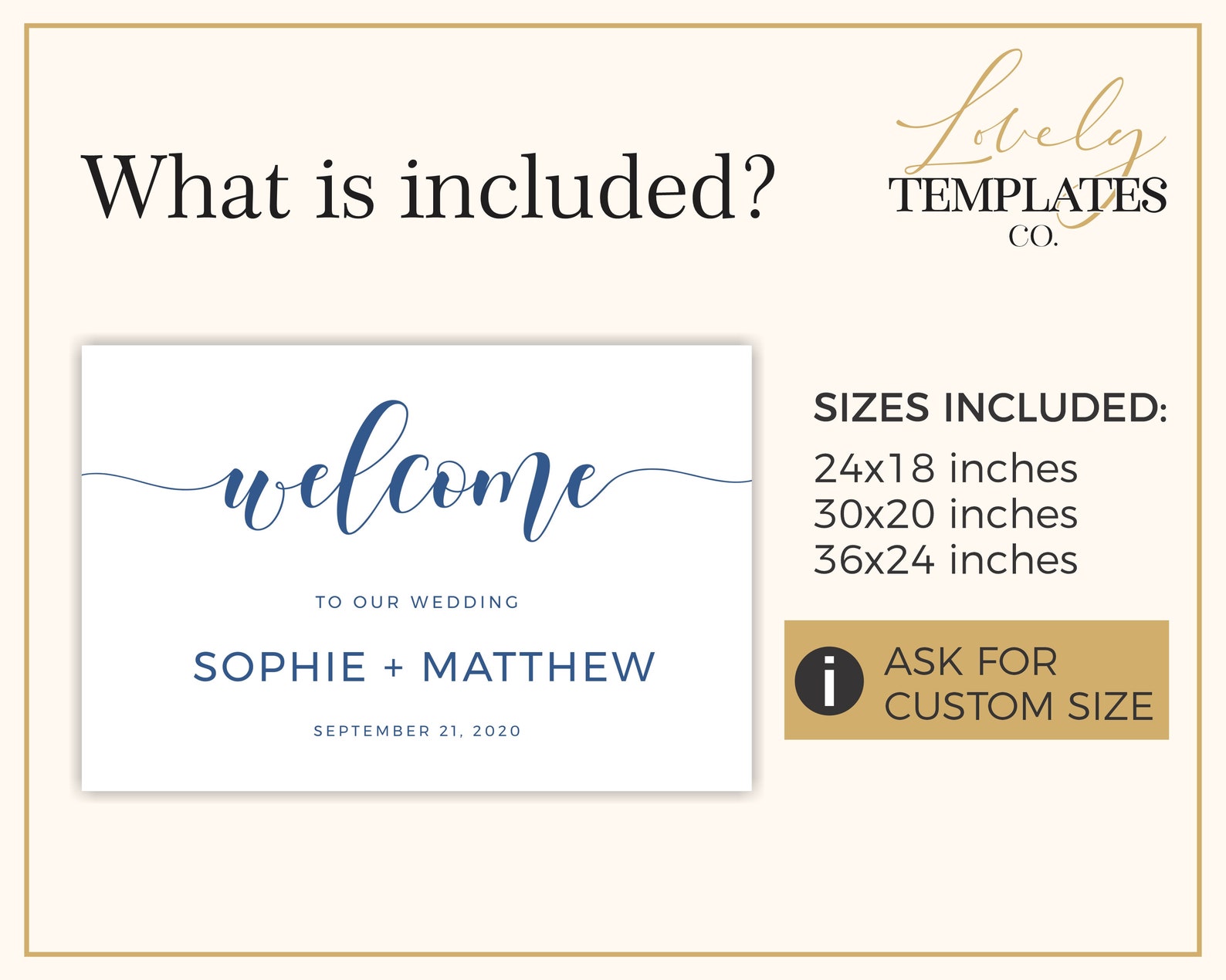 Welcome sign wedding Navy welcome sign Welcome sign | Etsy