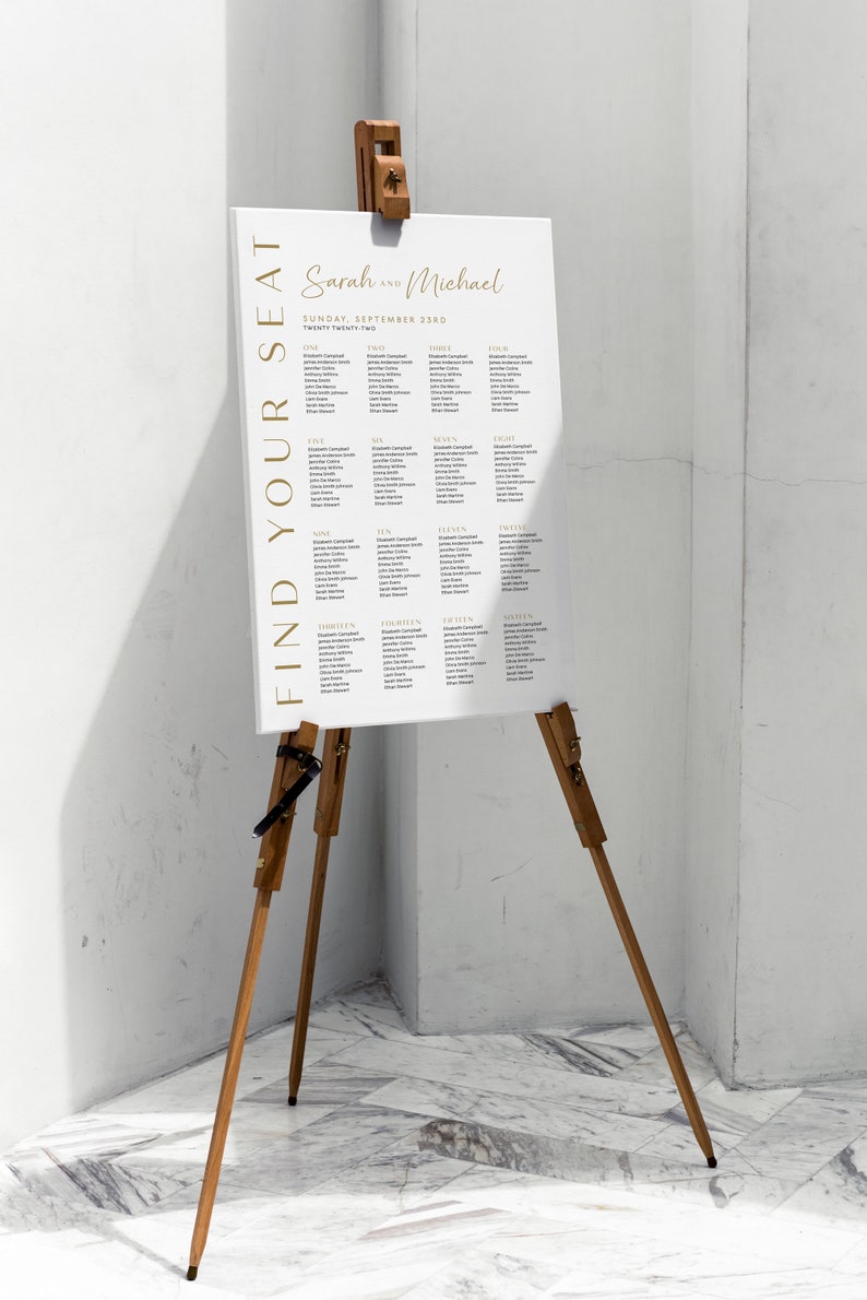 Seating Chart Gold Seating Chart Wedding Rust Gold Seating - Etsy