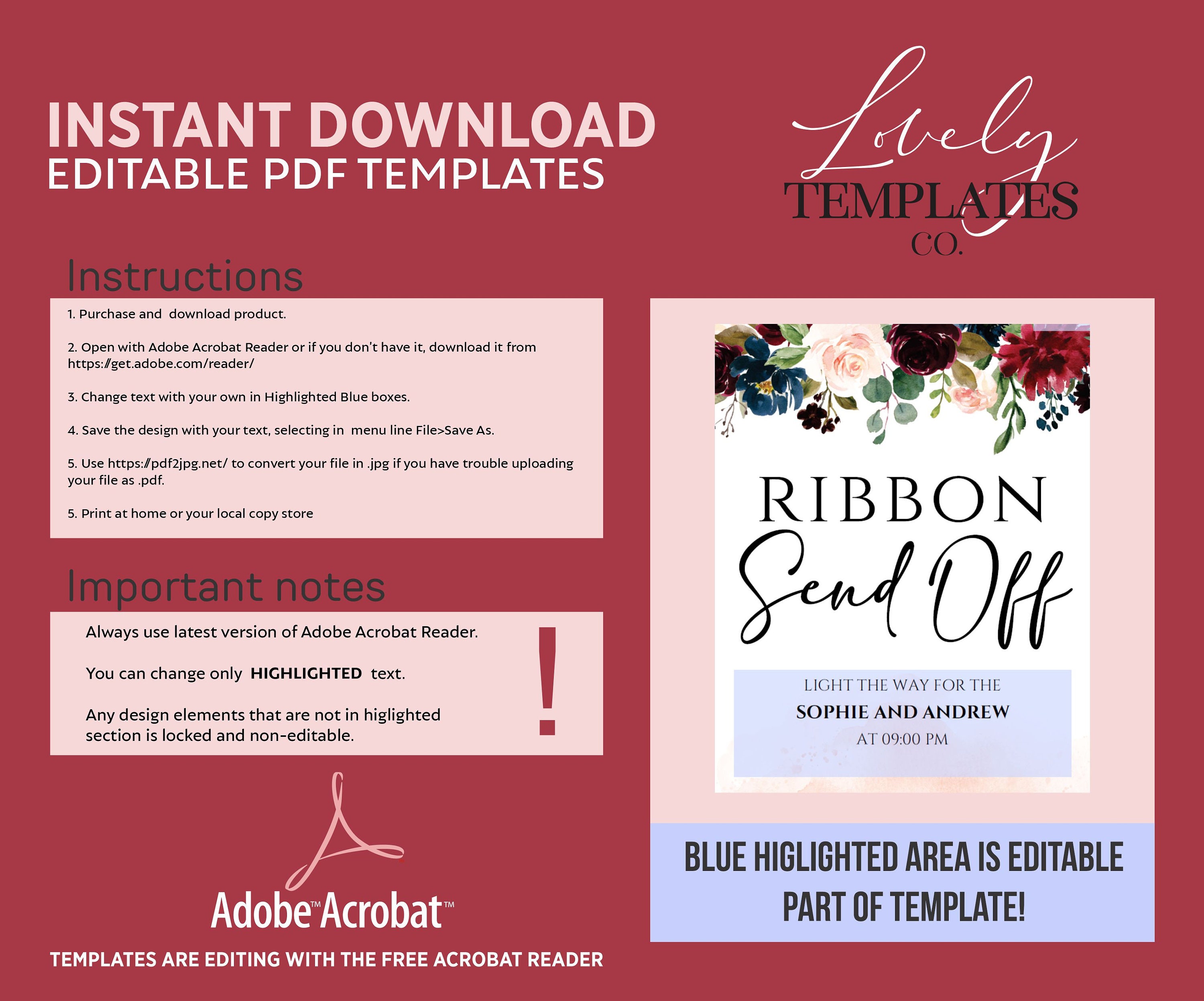 Ribbon Send off Sign Wedding Sign Wedding Send off Sign | Etsy