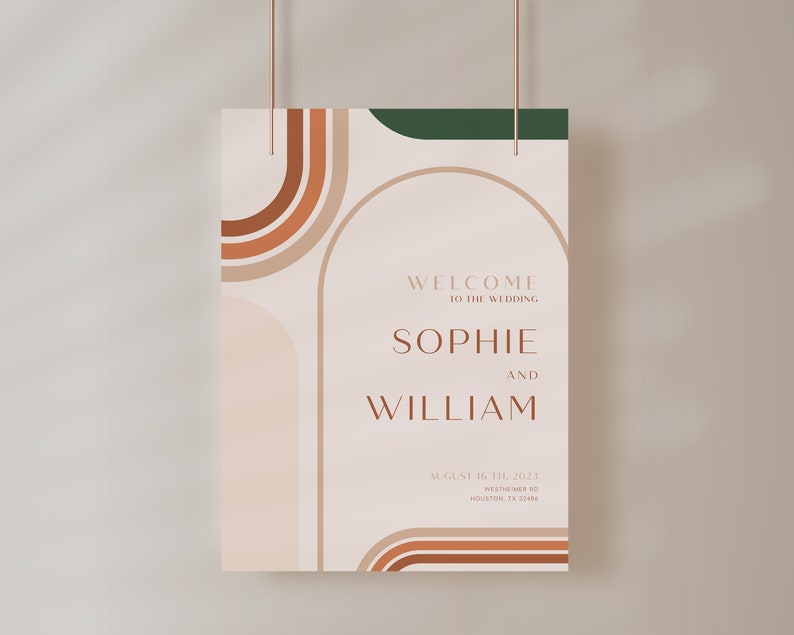 Welcome Sign Wedding Boho Modern Welcome Sign Chart Template - Etsy