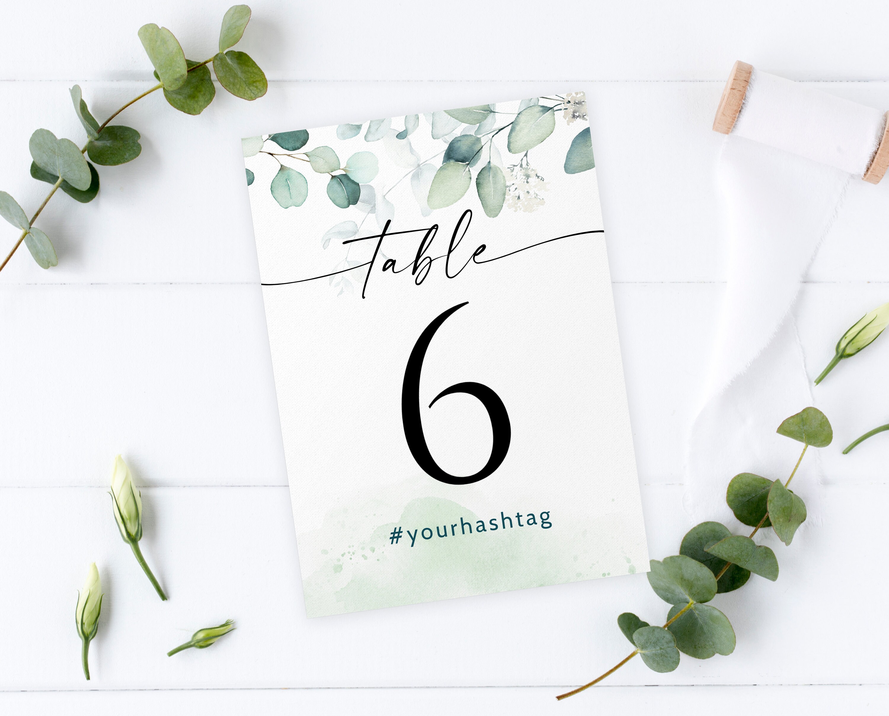 Table Numbers Wedding Table Numbers Greenery Eucalyptus - Etsy