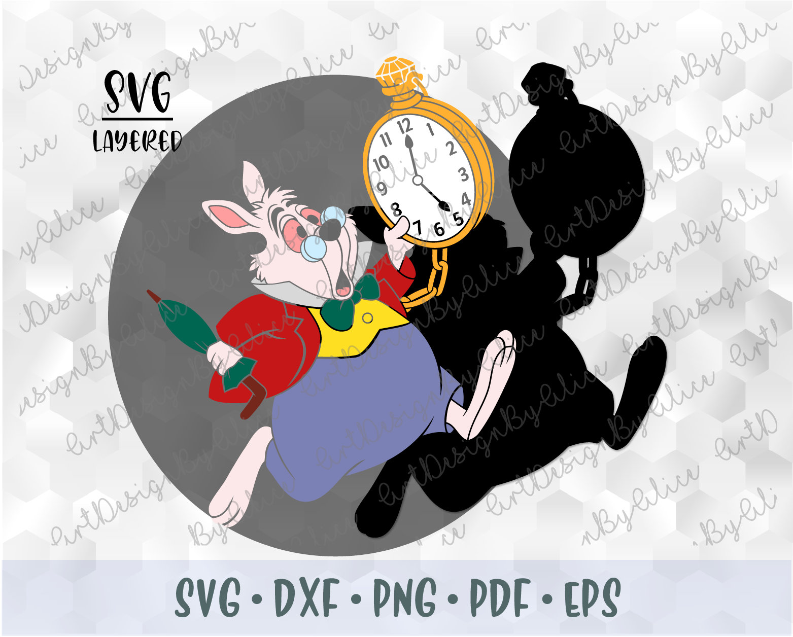 SVG PNG Conejo blanco con esfera de reloj Alicia en el País de | Etsy