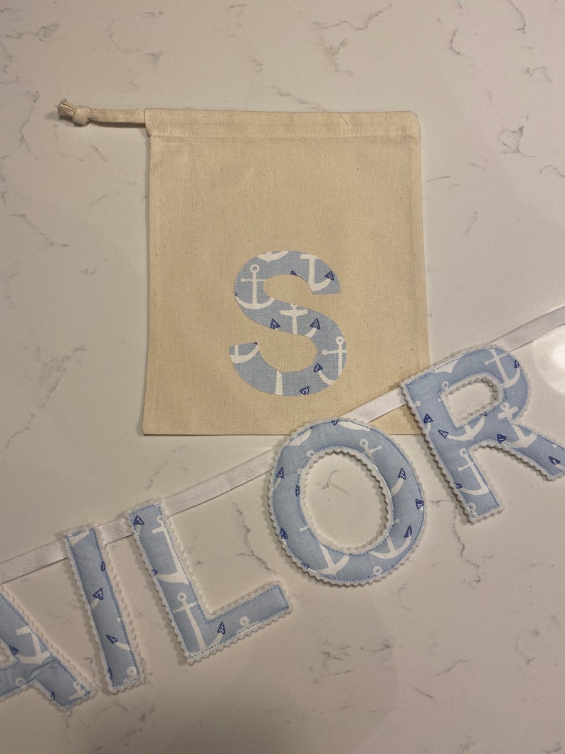 Blue Anchors Name Bunting - Etsy