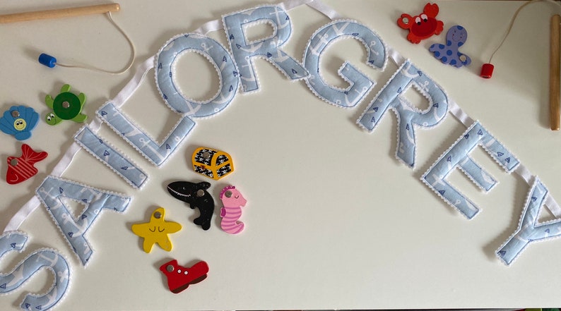 Blue Anchors Name Bunting - Etsy