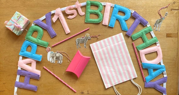 Pastel Happy Birthday Bunting | Etsy