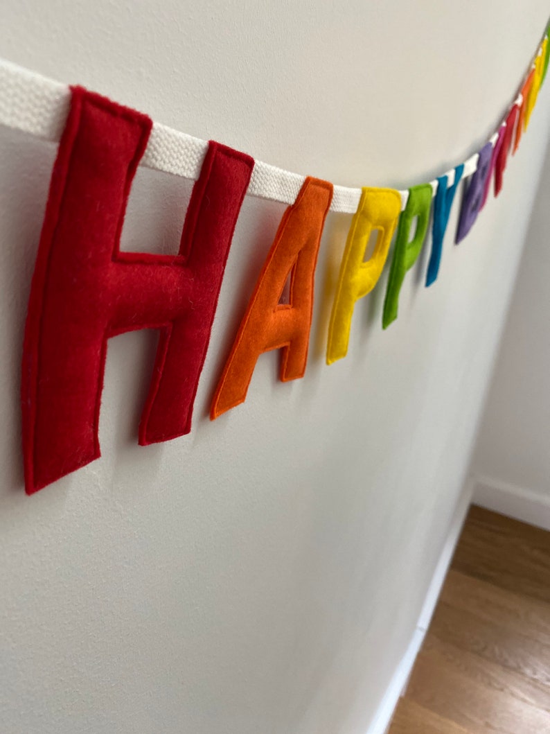 Rainbow Happy Birthday Bunting | Etsy
