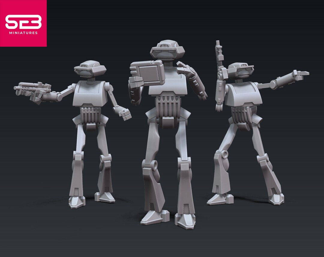 T-droid SET of 4 Figurines Legion Scale From Seb Miniatures Resin Kit ...