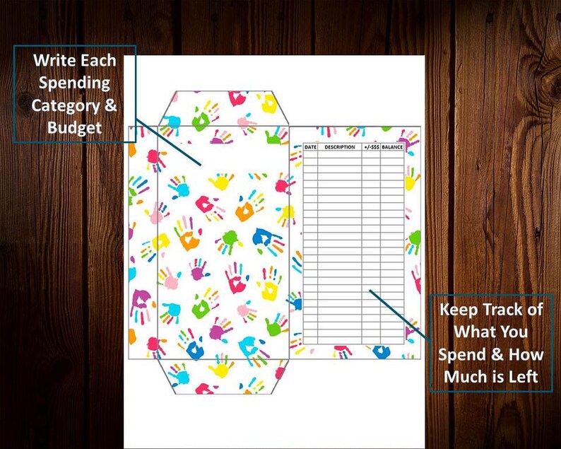 CASH BUDGET ENVELOPE Kids Printable Cash Envelope System Budget ...