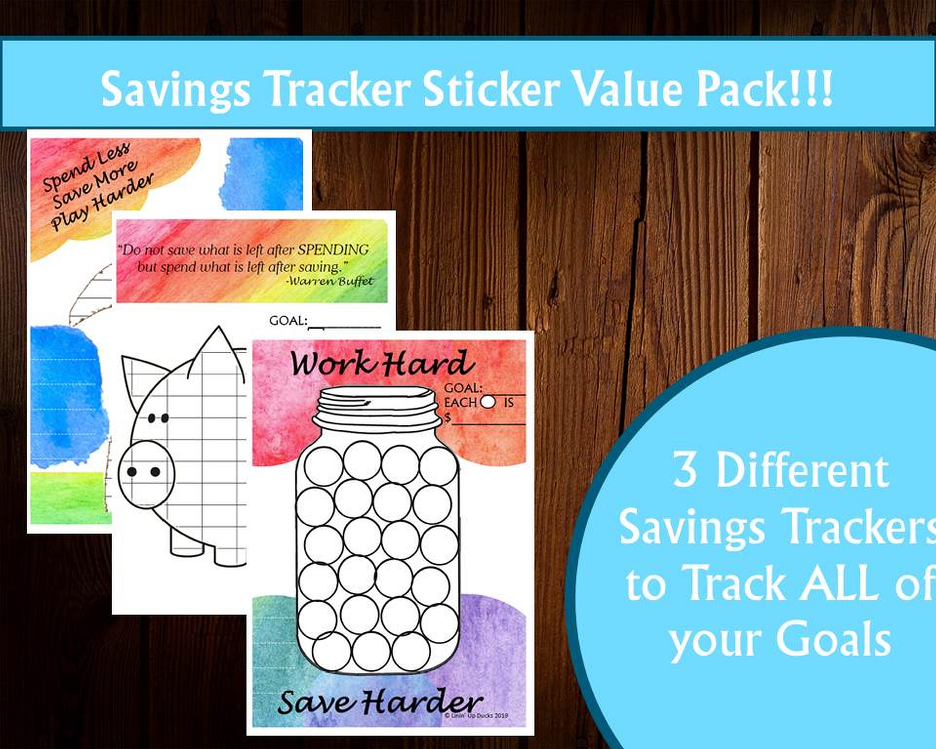 FULL SHEET STICKER Set Savings Tracker Budget Stickers Singing Fund ...