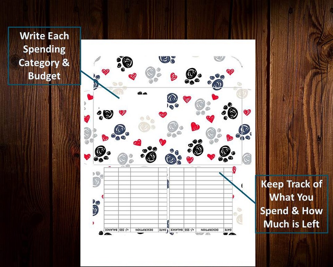 CASH BUDGET ENVELOPE Pet Printable Cash Envelope System Budget Envelope ...