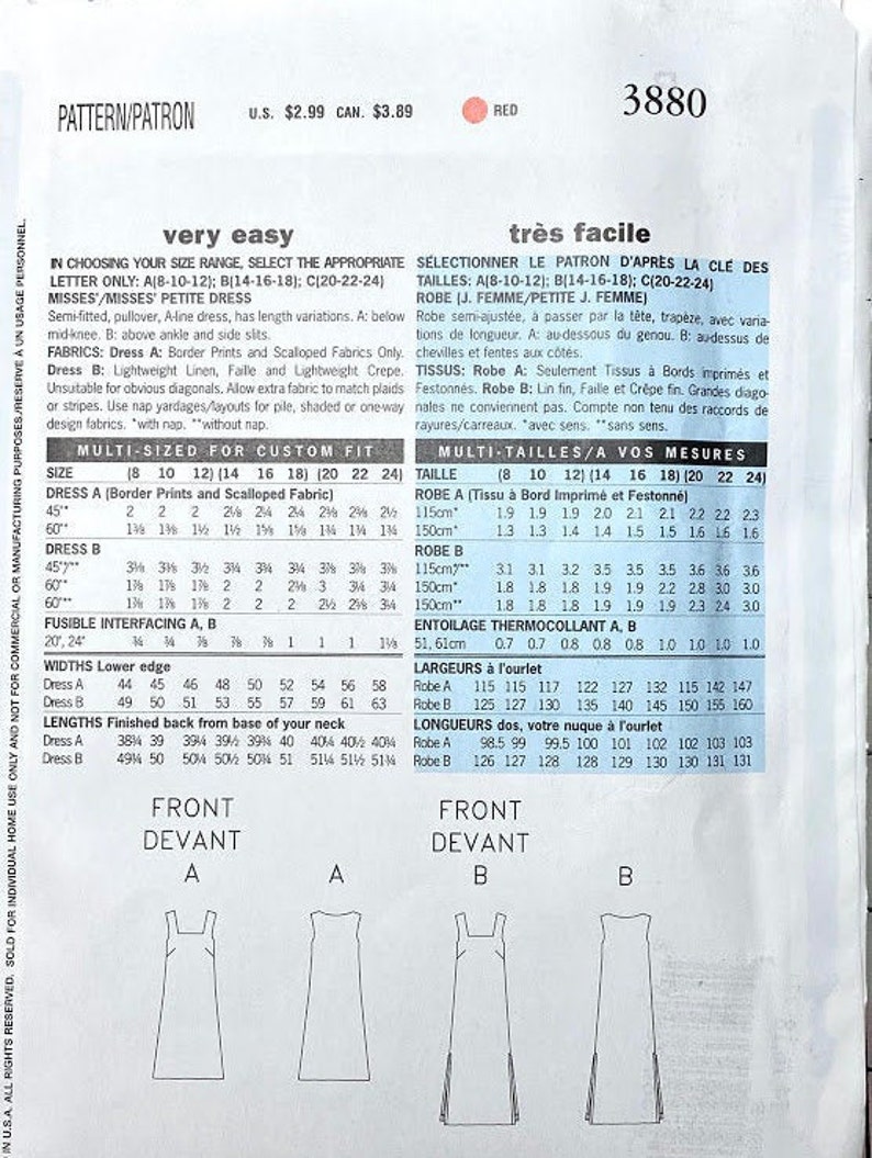 See N Sew Very Easy Dress and Jacket Sewing Patterns - Butterick 3880 ...