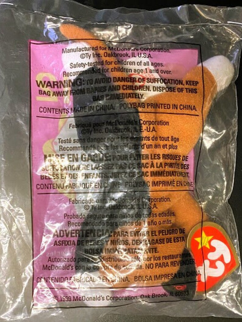 Ty Chip the Cat Mcdonald's Beanie Baby - Etsy