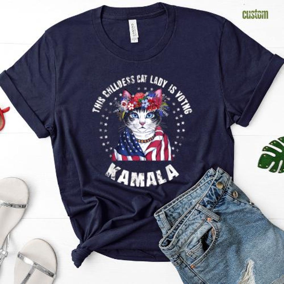 This Childless Cat Lady is Voting Kamala Shirt, Democrats Shirt, Cat ...
