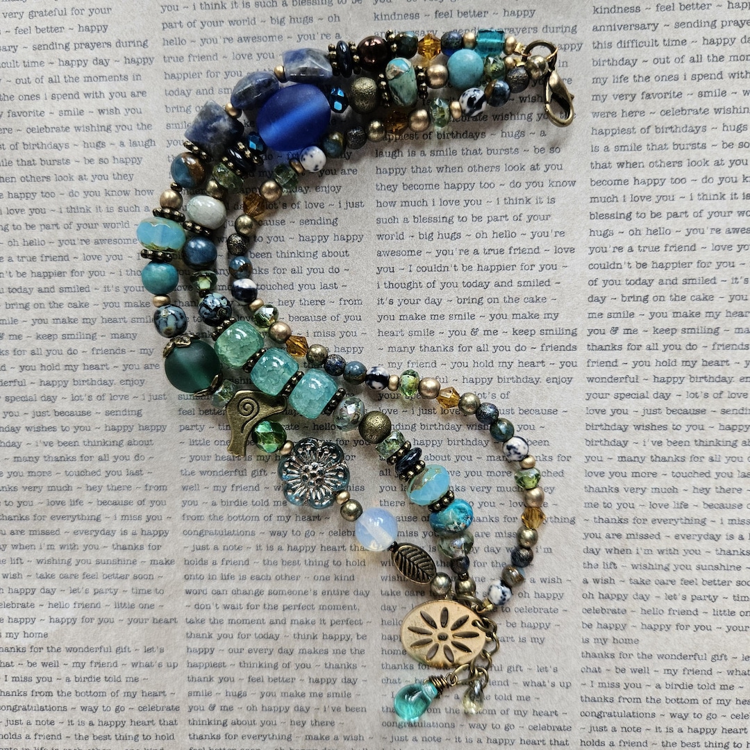Blue Boho Bracelet - Etsy