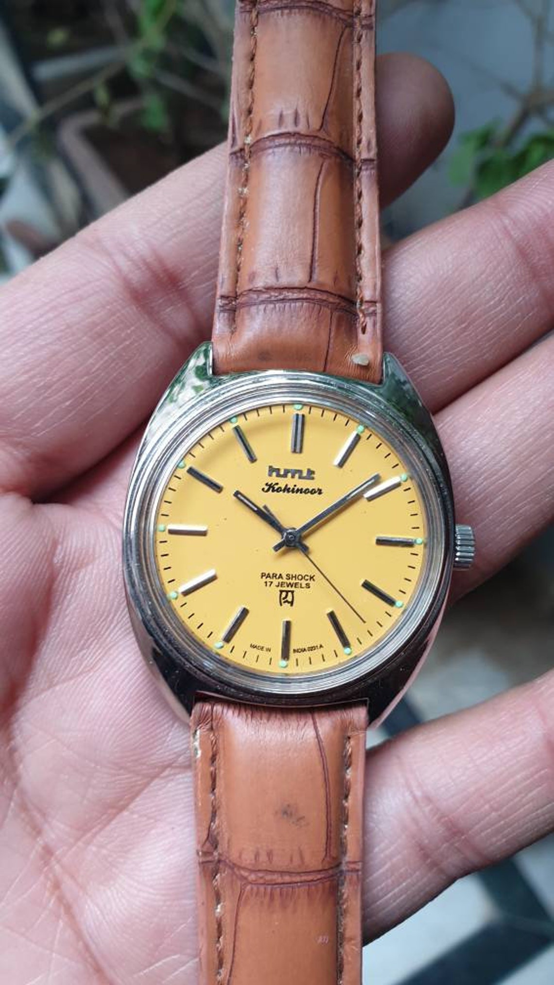 Vintage HMT Kohinoor Yellow Dial Hand Winding 17 Jewels Wrist Watch - Etsy
