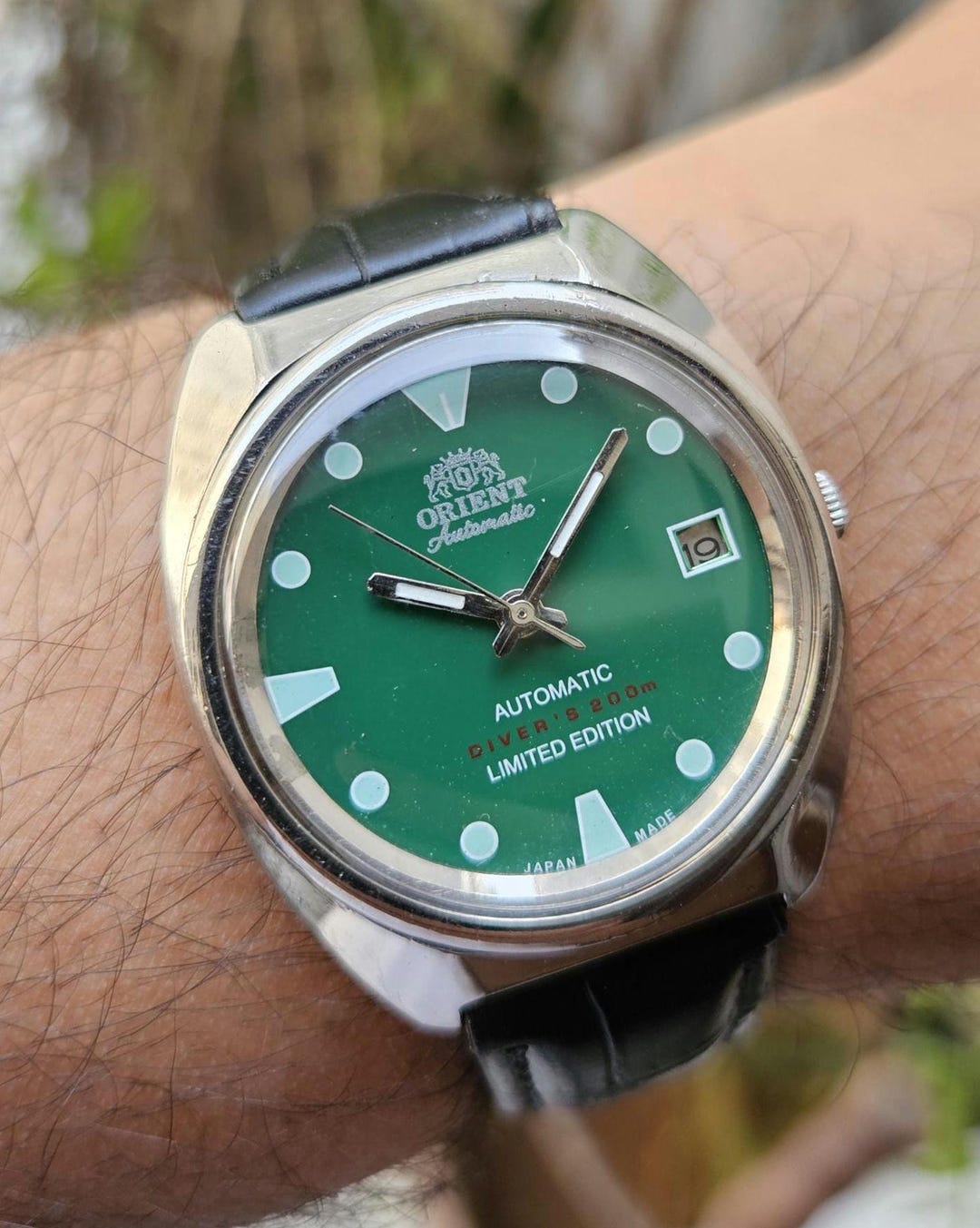 Vintage Orient Automatic Green Dial Date Automatic 21 Jewels Japan Made ...