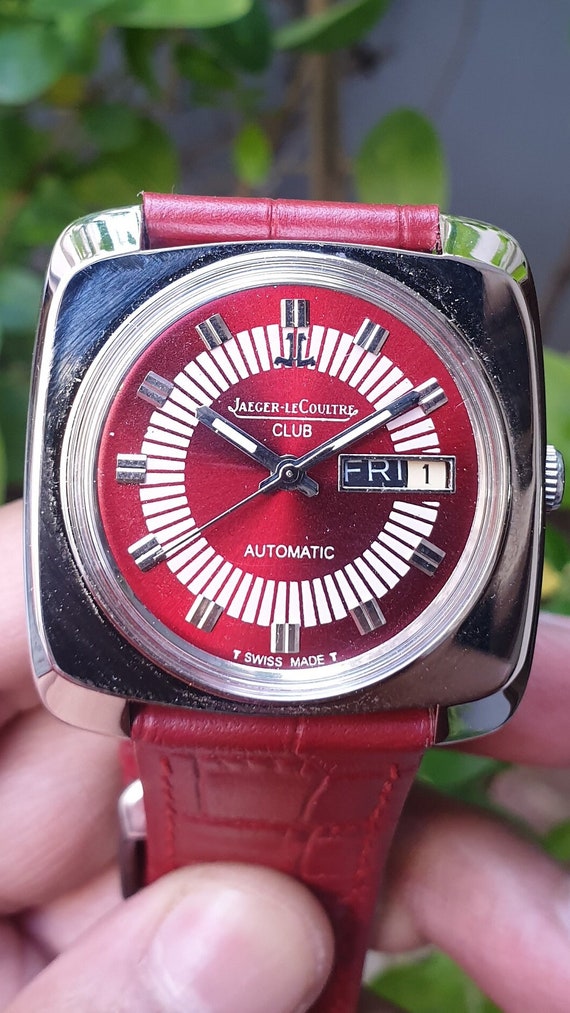 Vintage Jaeger Lecoultre Club Red Dial Automatic Swis… Gem