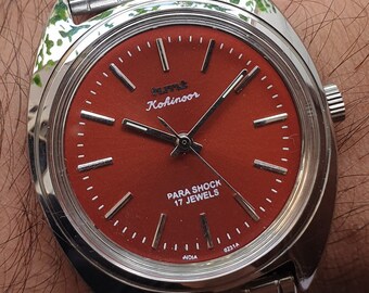 Vintage HMT Kohinoor Yellow Dial Hand Winding 17 Jewels Wrist - Etsy