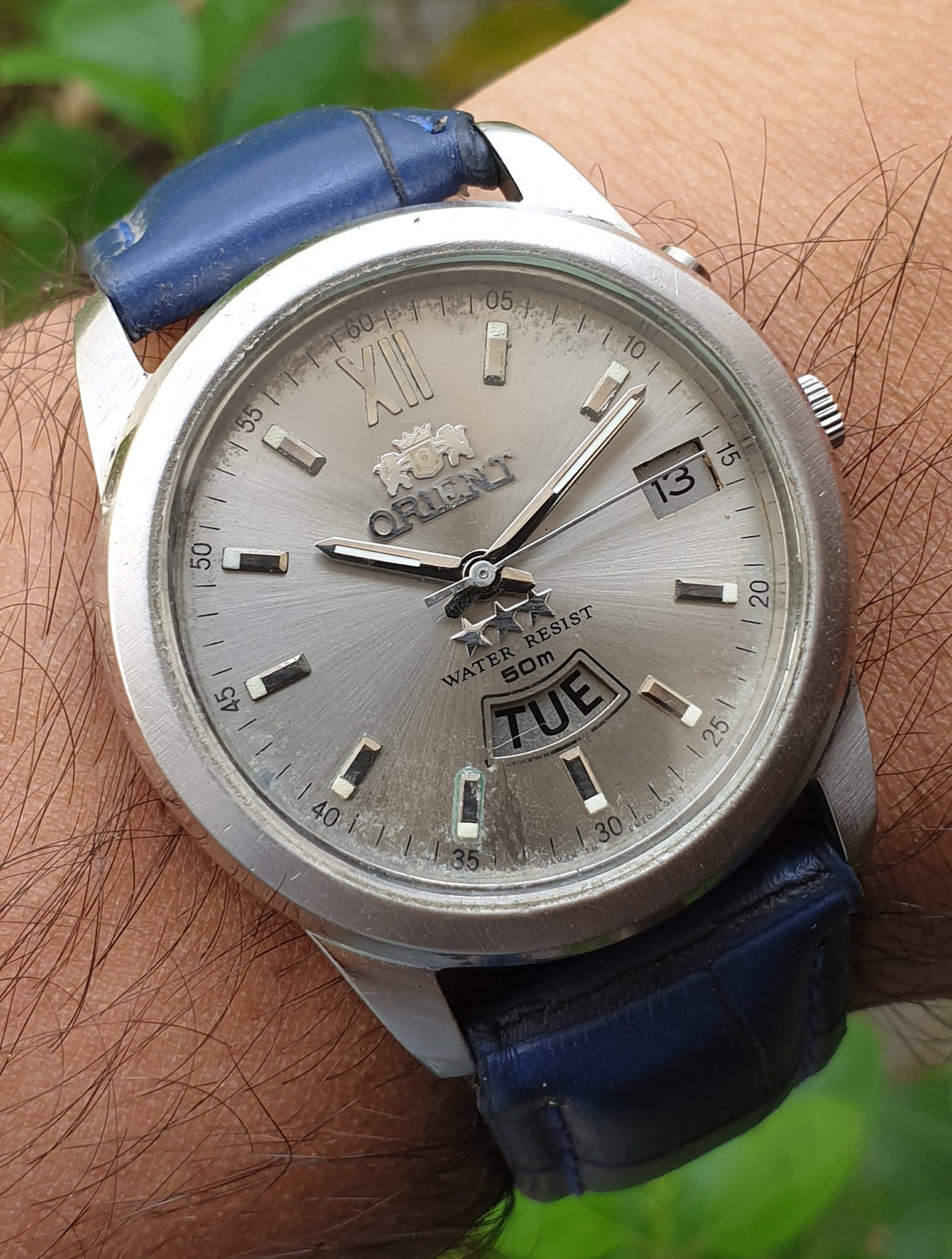 Vintage Orient 3 Star Automatic Dual Window Day & Date 21 Jewels Japan ...