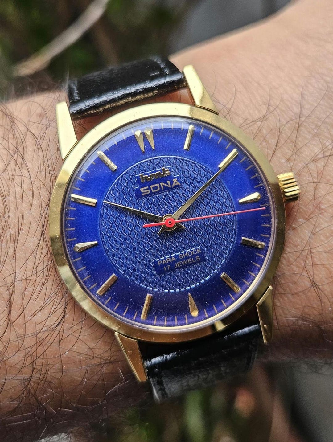 Vintage HMT Sona Royal Blue Dial Manual Winding 17 Jewels Men's Wrist Watch - Etsy