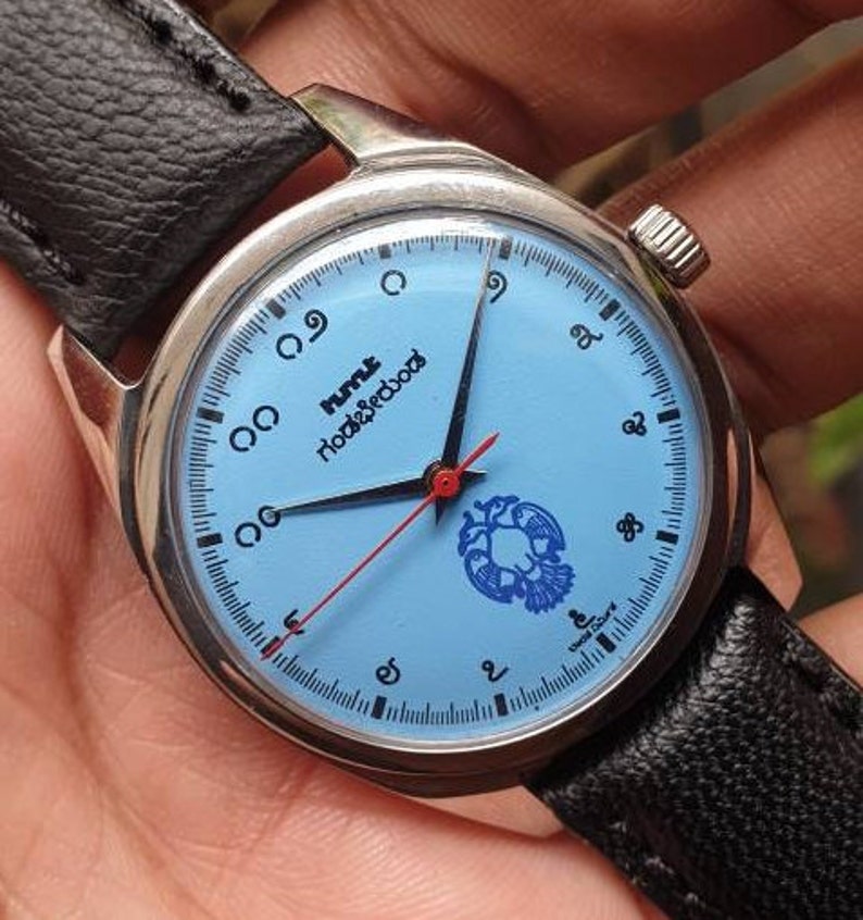 HMT Gandaberunda Kannada Numerals Sky Blue 17 Jewels Hand - Etsy