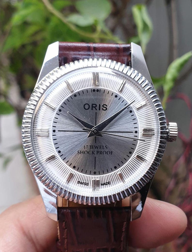 Vintage Oris Silver Dial Hand Winding Watch: Swiss Made FHF Movement - Etsy