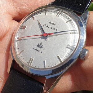 Rare Hmt Chinar Leaf Silver Dial Manual Winding 17 Jewels Wrist Watch ...