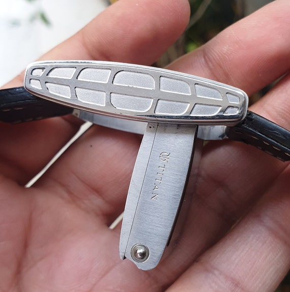 Vintage Geniune Titan Reverso Double White & Silver F… - Gem