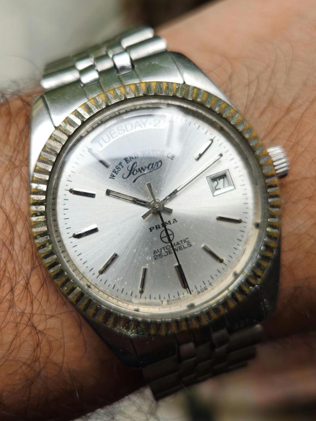 Vintage West End Sowan Prima Automatic 25 Jewels Swiss Made Men's Wrist ...